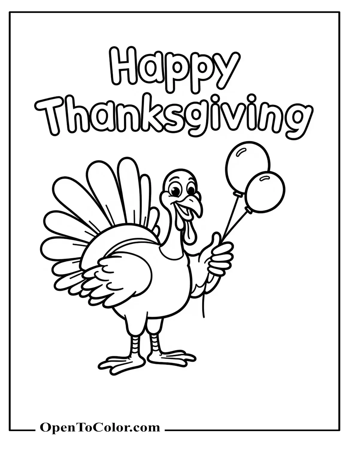 Thanksgiving Coloring Pages (73+ Easy and Free Printable PDF) - OpenToColor