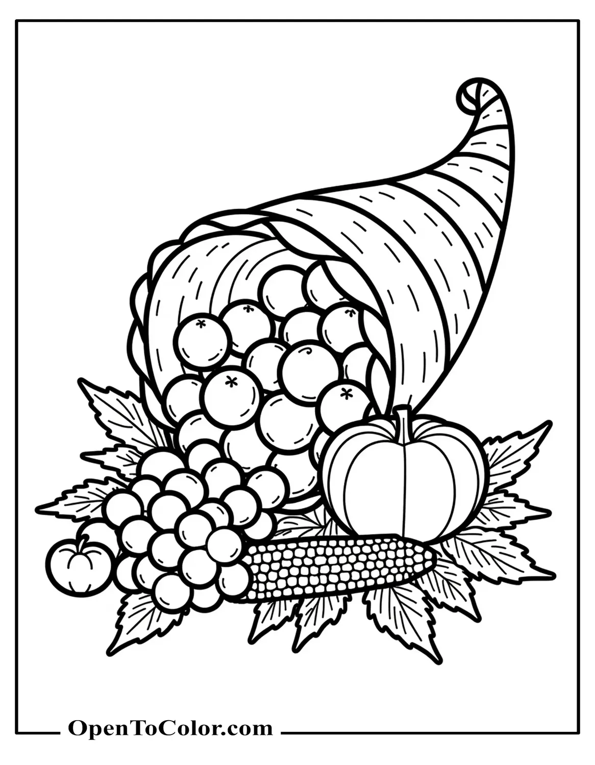Thanksgiving Coloring Pages (73+ Easy and Free Printable PDF) - OpenToColor