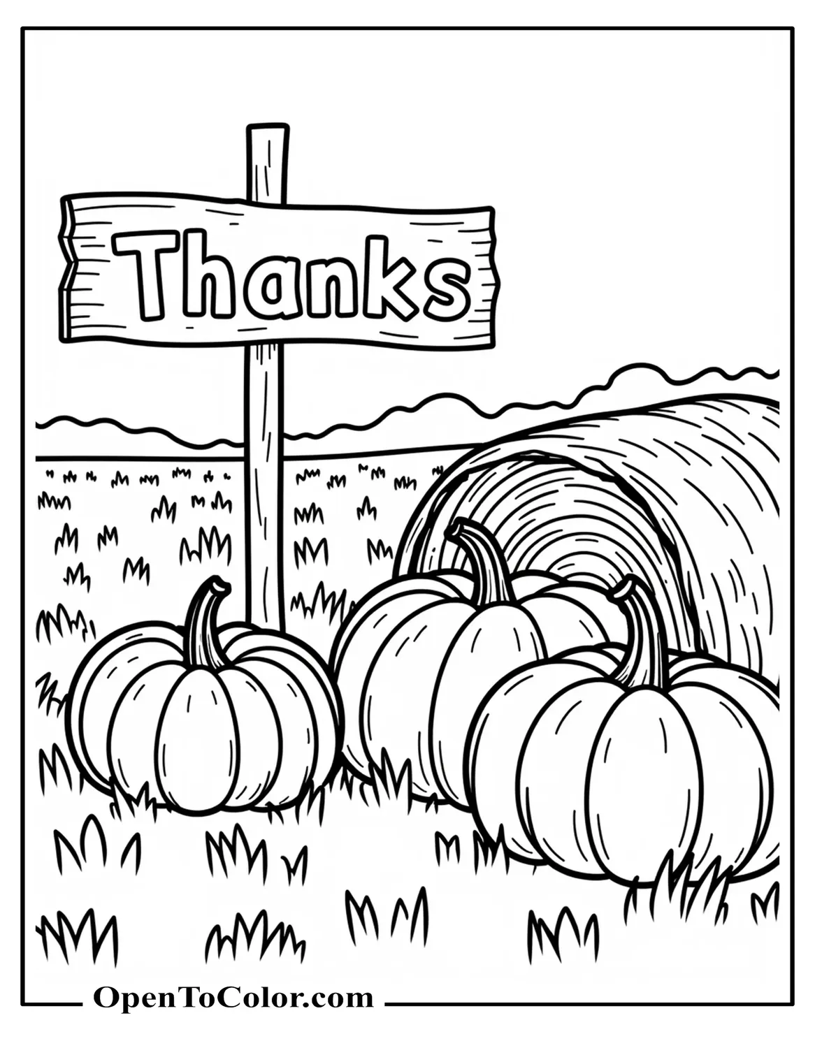 Thanksgiving Coloring Pages (73+ Easy and Free Printable PDF) - OpenToColor